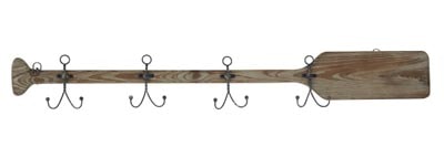 Wooden Oar with Hooks - Globe Imports