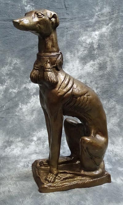 Bronze Colored Aluminum Dog Statue - Globe Imports