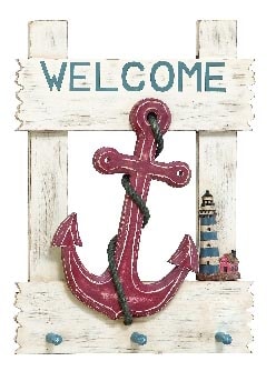 Rustic Anchor Welcome Sign - Globe Imports