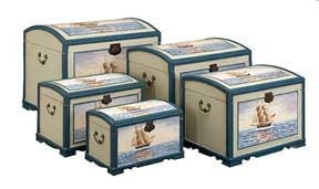 Set of 5 Ship Trunks - Globe Imports