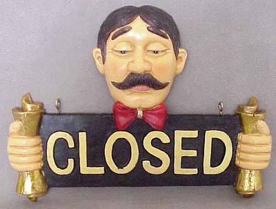 Closed Sign with Man's Head - Globe Imports