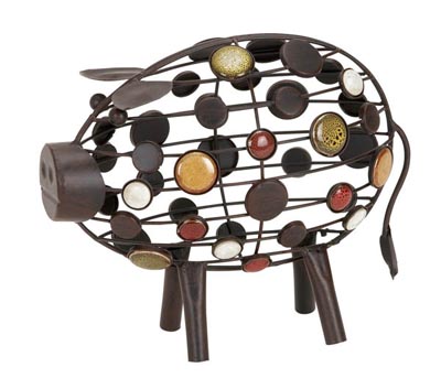 Decorative Metal Pig - Globe Imports