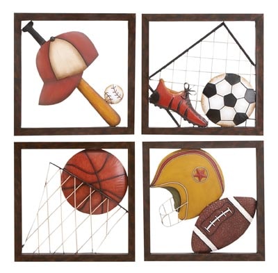 Assorted Metal Sports Wall Plaques - Globe Imports