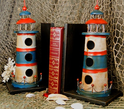 Pair of Lighthouse Bookends - Globe Imports