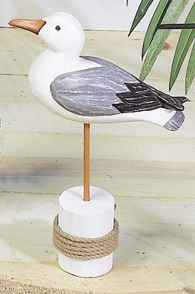 Wooden Seagull on Base - Globe Imports