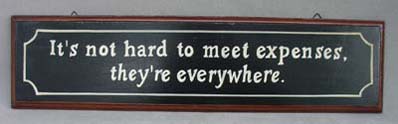 Wooden Expenses Sign - Globe Imports