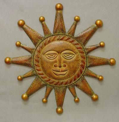 Metal Sun Plaque - Globe Imports
