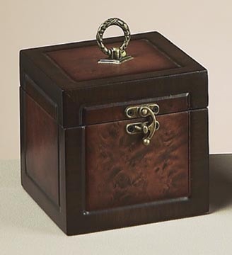 Square Wooden Chest - Globe Imports