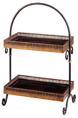 Metal Double Tier Trays - Globe Imports