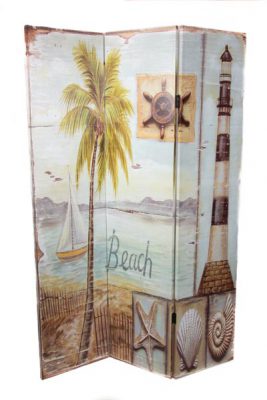 Lighthouse Beach Room Divider - Globe Imports