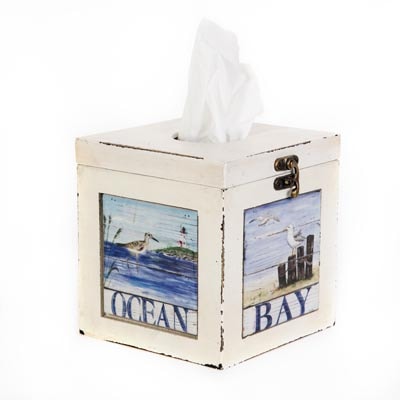 Decorative Coastal Tissue Box - Globe Imports