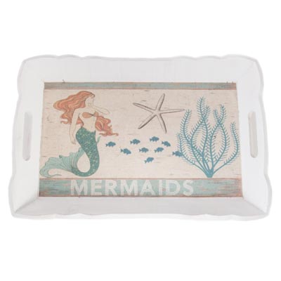 Wooden Mermaid Tray - Globe Imports