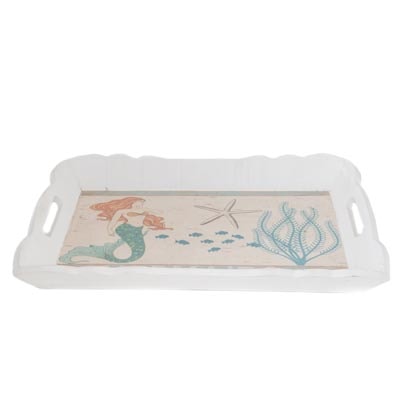 Wooden Mermaid Tray - Globe Imports