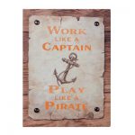 Metal Captain and Pirate Sign - Globe Imports