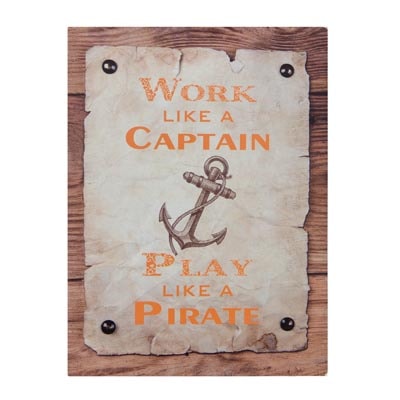 Metal Captain and Pirate Sign - Globe Imports