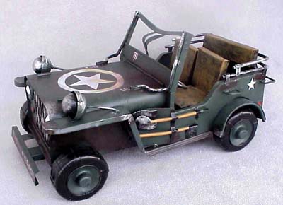 Metal Army Jeep - Globe Imports