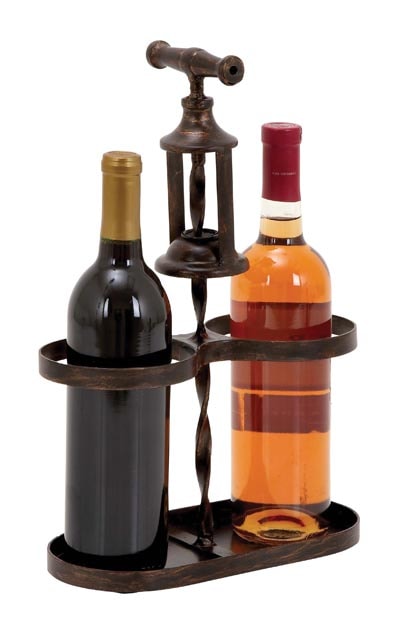 Double Wine Bottle Corkscrew Stand - Globe Imports