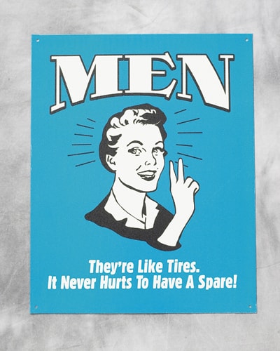 Metal Men & Spare Tires Sign - Globe Imports