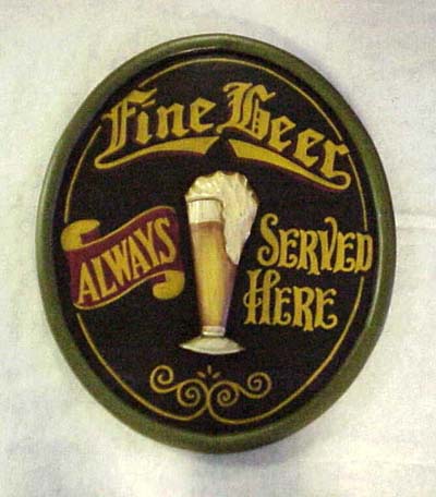 Wooden Fine Beer Sign - Globe Imports