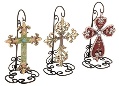 Assorted Wall Cross on Stand - Globe Imports