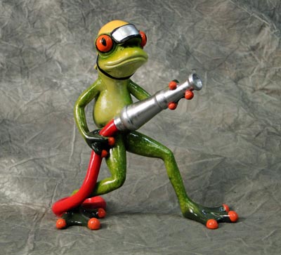 Frog Firefighter Figurine - Globe Imports
