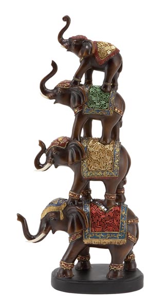 Decorated Stacked Elephants - Globe Imports
