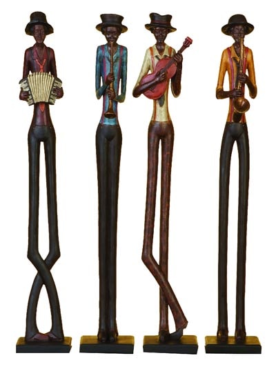 Set of 4 Jazz Musician Figurines - Globe Imports