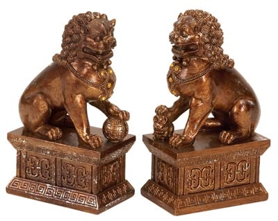 Oriental Fu Dog Pair - Globe Imports