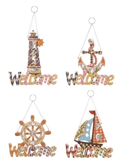 Assorted Nautical Welcome Sign - Globe Imports