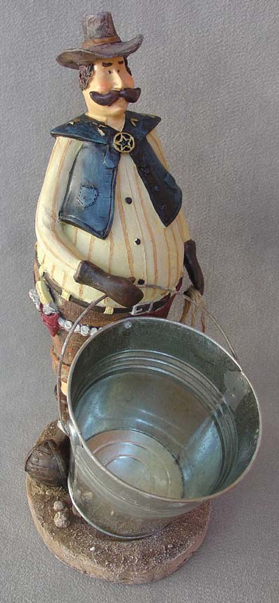 Polyresin Cowboy Wine Bucket - Globe Imports