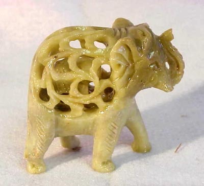 Undercut Stone Elephant - Globe Imports