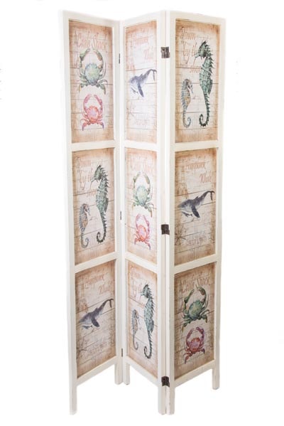 Wooden Sea Life Room Divider - Globe Imports