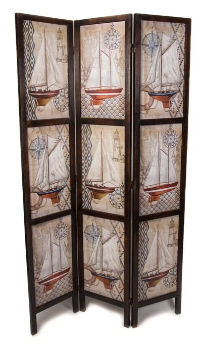 Wooden Sailboats Room Divider - Globe Imports