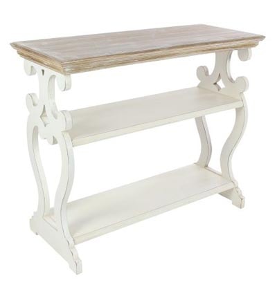 White Washed Console Table - Globe Imports
