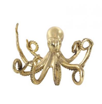 Polystone Gold Octopus - Globe Imports