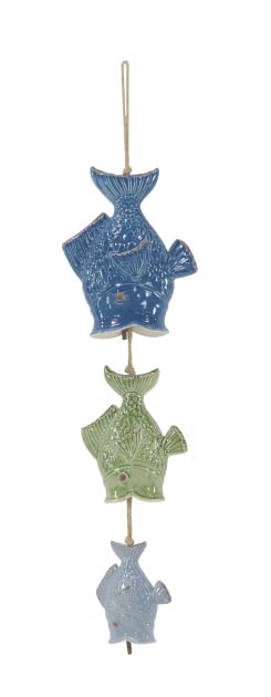 Ceramic Three Fish Wind Chime - Globe Imports