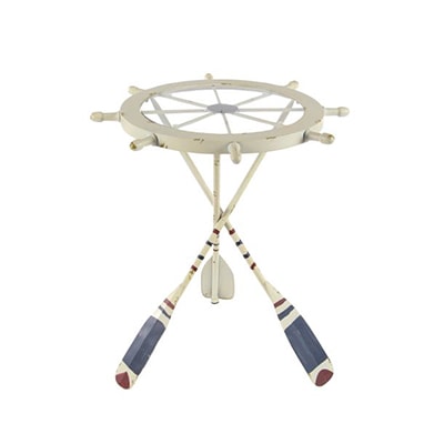 Oars and Wheel Accent Table - Globe Imports