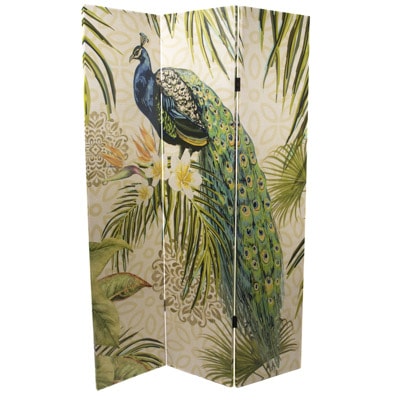 Peacocks Canvas Screen - Globe Imports