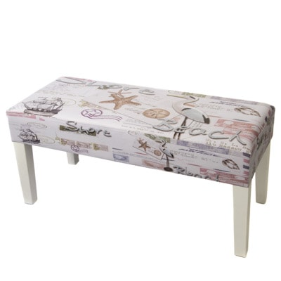 Off White Nautical Bench - Globe Imports
