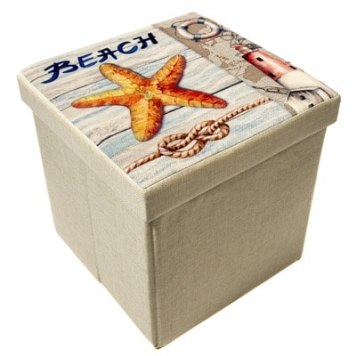 Starfish Beach Cloth Storage Box - Globe Imports