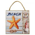 Starfish Beach Wood Sign - Globe Imports