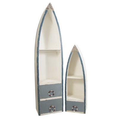 Set of 2 Wooden Boat Cabinets - Globe Imports