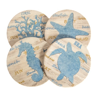 Beach Aqua Coaster Set - Globe Imports