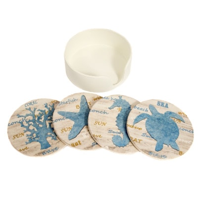 Beach Aqua Coaster Set - Globe Imports