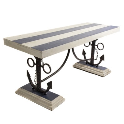 Anchor Wood and Metal Bench - Globe Imports