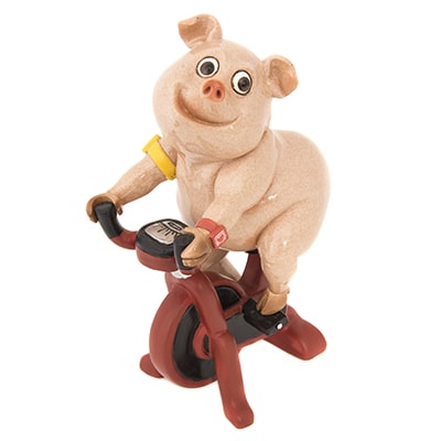 Pig on Exercising Bike - Globe Imports