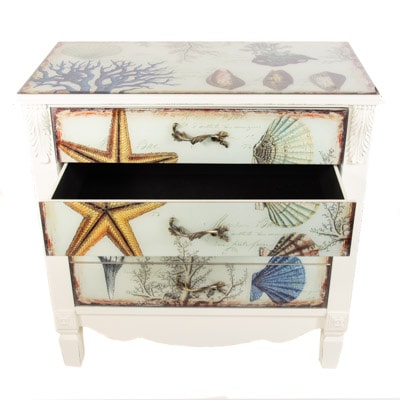 Shell Wood Glass Cabinet - Globe Imports
