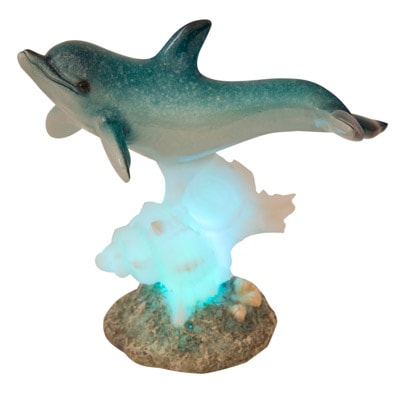 Dolphin on Light Up Shell - Globe Imports