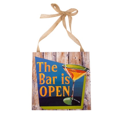 The Bar is Open Sign - Globe Imports
