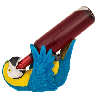 Drinking Blue Parrot Wine Bottle Holder - Globe Imports